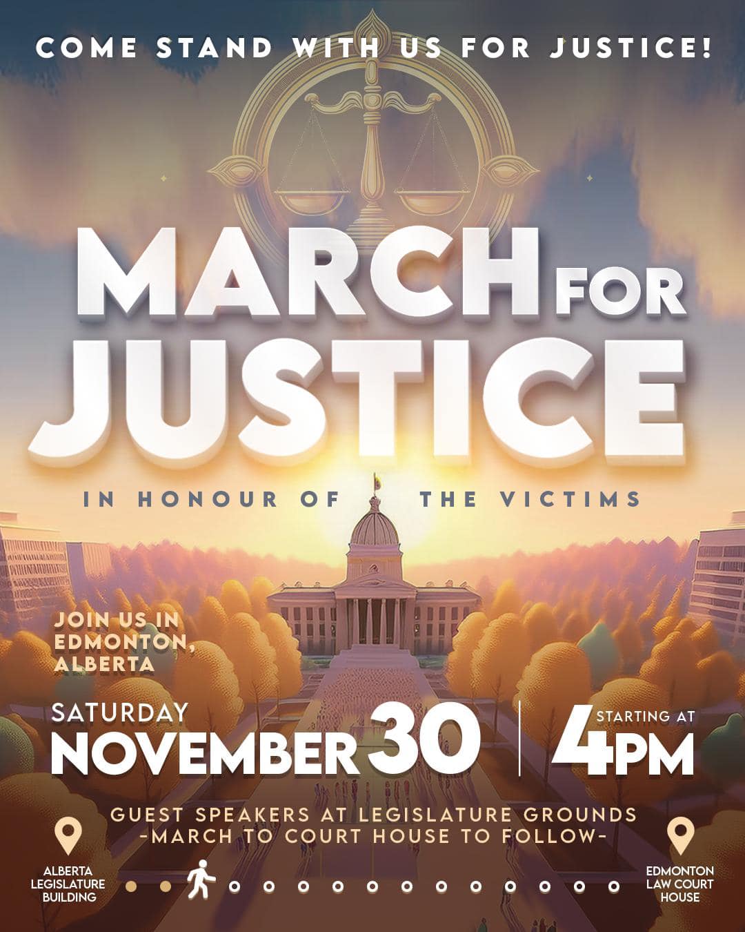 March for Justice!!! November 30, 4 pm Legislative Building, Edmonton ...